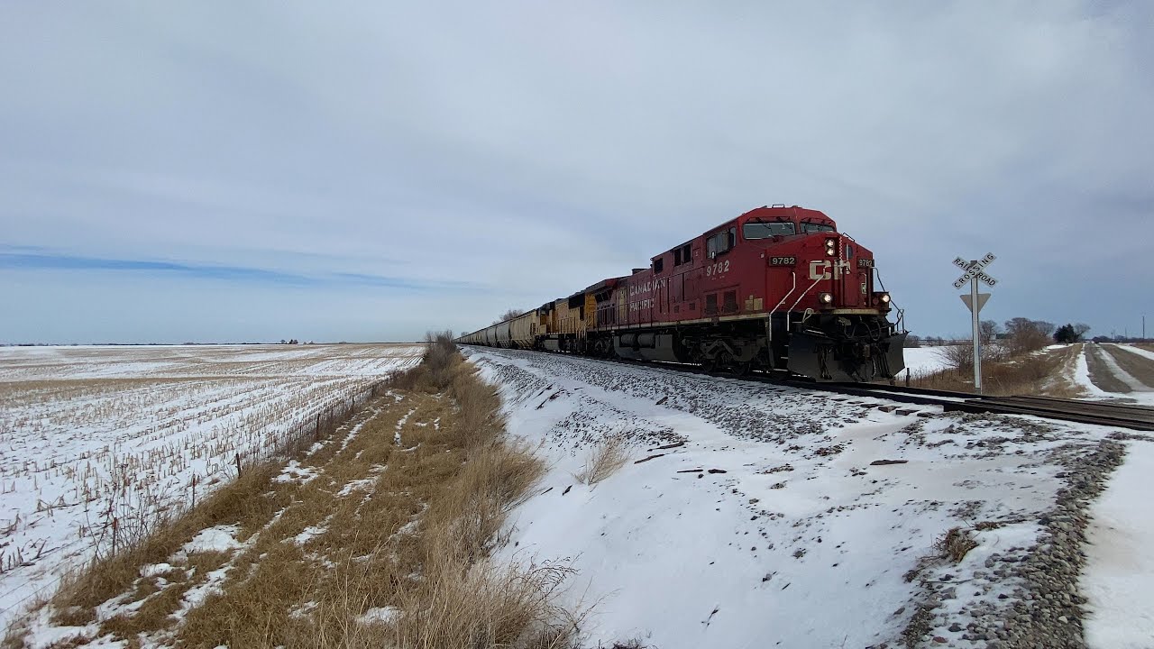 Canadian Pacific grainier on the CP Laredo Subdivision in Sewal, Iowa ...