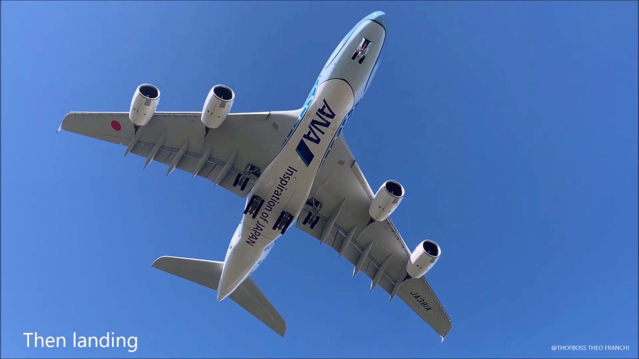 ANA A380 sea turtle livery test flight in Toulouse - YouTube