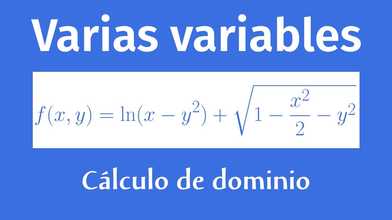 Dominio de una función de dos variables con logaritmo natural - YouTube