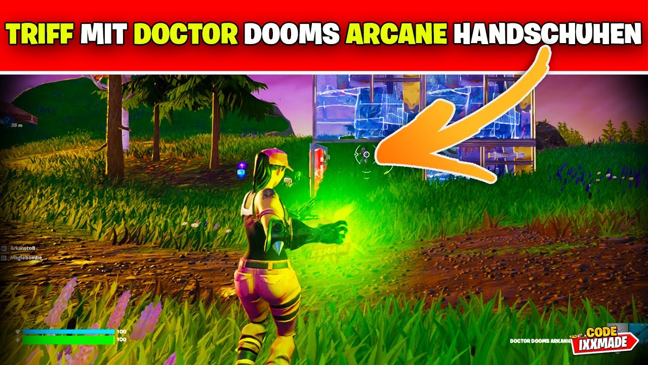 Triff Spieler mit Doctor Dooms Arcane Handschuhen Fortnite Doctor Doom ...