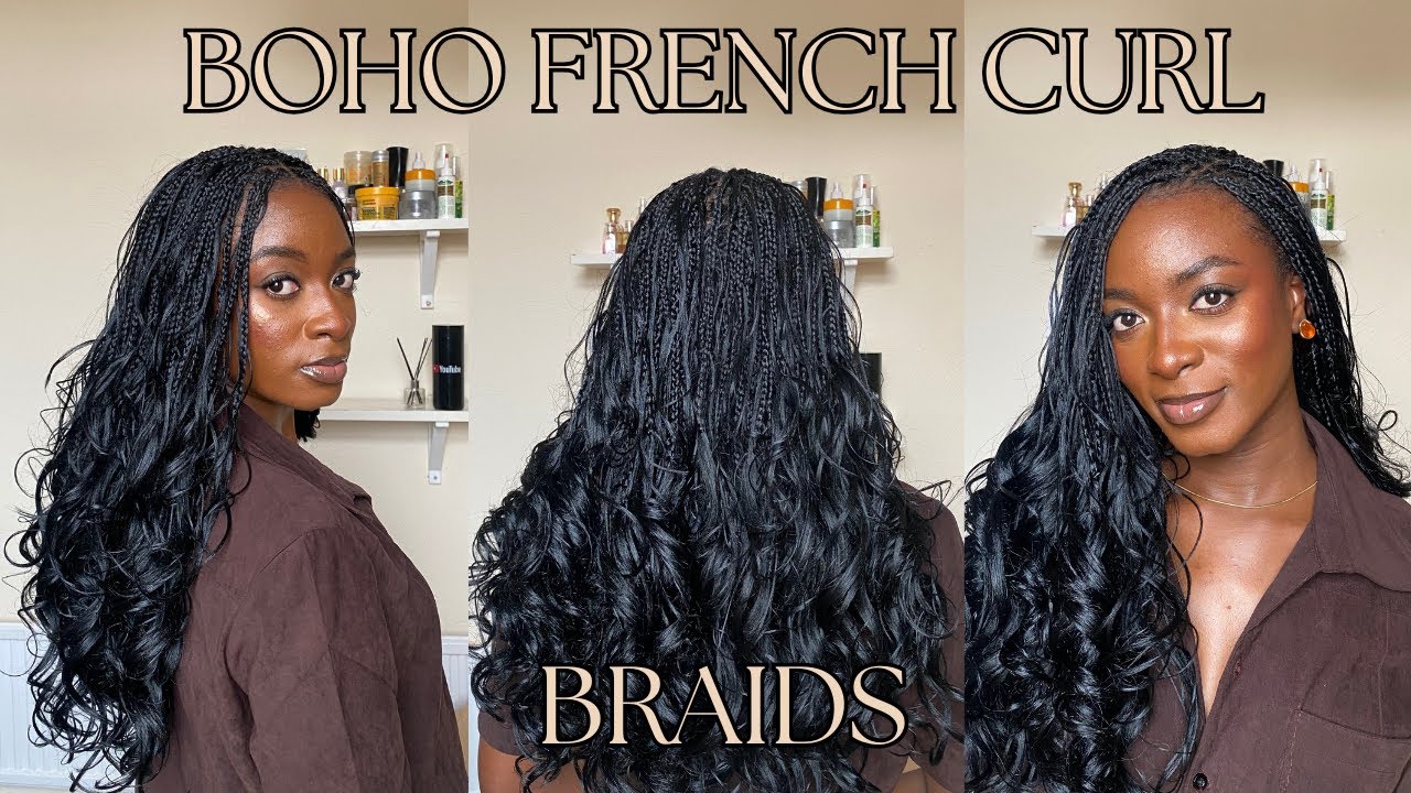 I DID BOHO KNOTLESS FRENCH CURL BRAIDS MYELF FOR THE TIME / DIY BEGINNER FRIENDLY TUTORIAL ON ...