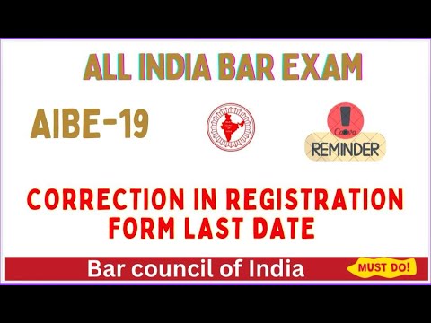 AIBE-2024 correction in Registration Form || ALL INDIA BAR EXAM ||must watch - YouTube