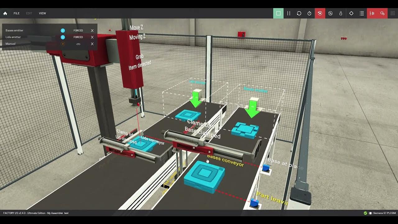 Tia Portal V16 - Factory IO Assembler '' two-axis '' - YouTube