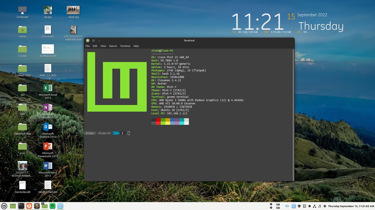 Linux mint block ASCII art setup for leofetch - YouTube