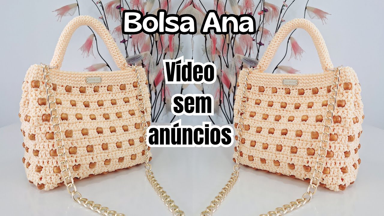 BOLSA DE CROCHÊ SUPER ESTILOSA COM DETALHES EM CONTAS DE MADEIRA (bolsa Ana) Vídeo sem anúncios ...