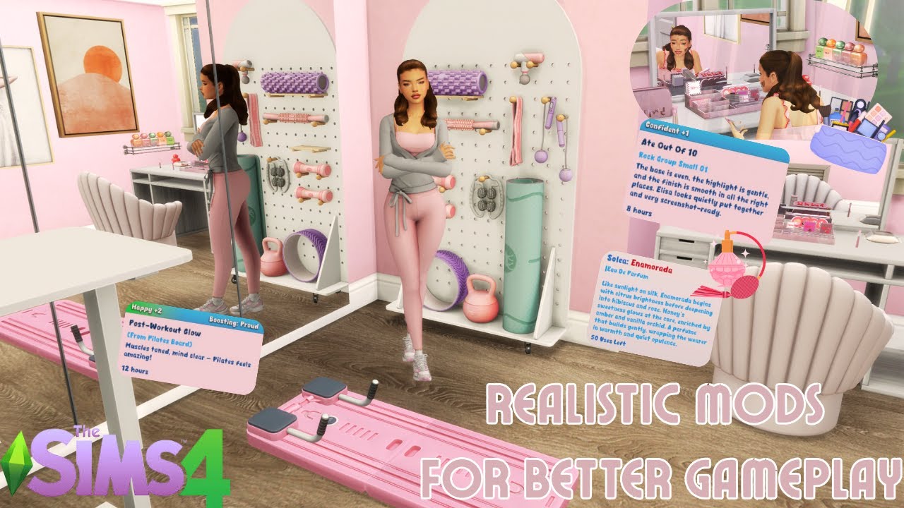 New Mods For Realistic Gameplay in the Sims 4🤍|7+ Mods|Pilates ...