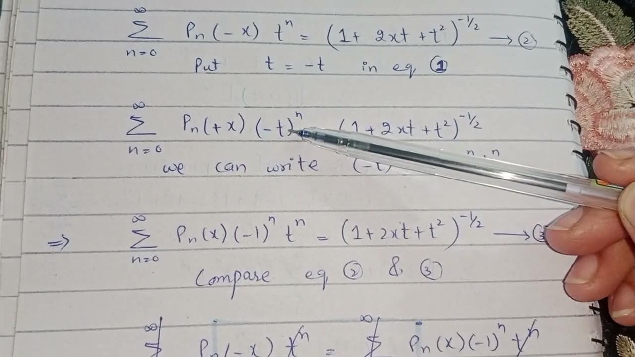 Legendre Polynomial Properties proved by recurrence relation| Binomial Theorem| Generating ...