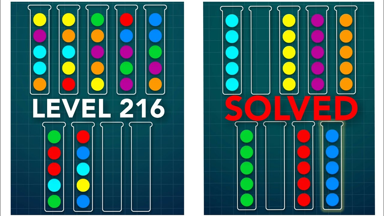 Ball Sort Puzzle Level 216 - Complete - YouTube