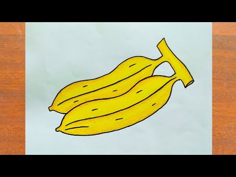 केला का चित्र बनाना सीखें / How to Draw a Banana Easy Step by Step ...