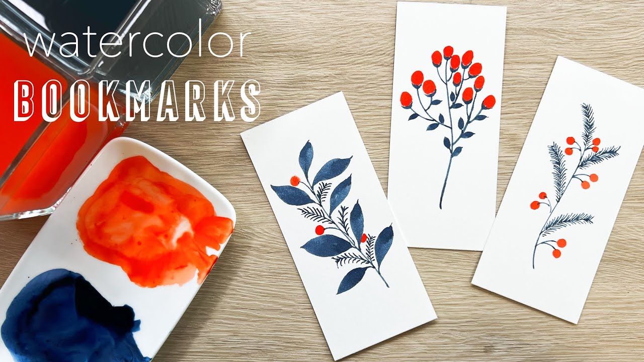 2-Color Easy Watercolor Bookmarks | Step-by-Step for Beginners - YouTube