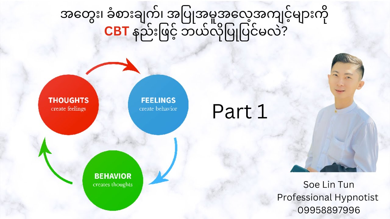 CBT အရ ....အတွေး၊ ခံစားချက်၊ အပြုအမူအကျင့်တွေ ဘယ်လိုဆက်စပ်နေသလဲ? Soe ...
