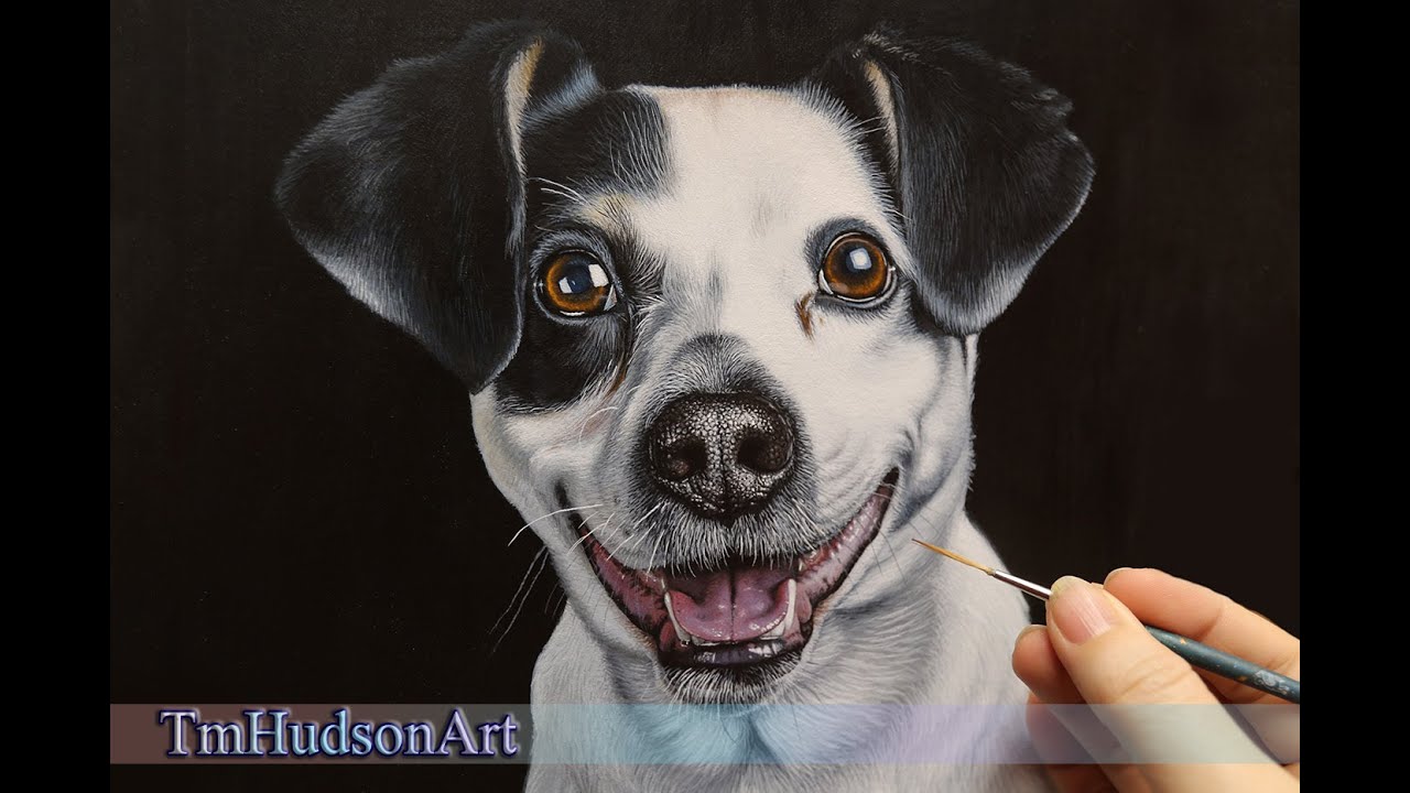 Painting a realistic dog in acrylic: Timelapse and chat. - YouTube