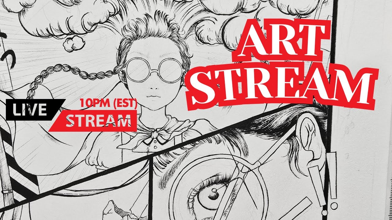16th Live Drawing Stream: Inking and Shading - YouTube