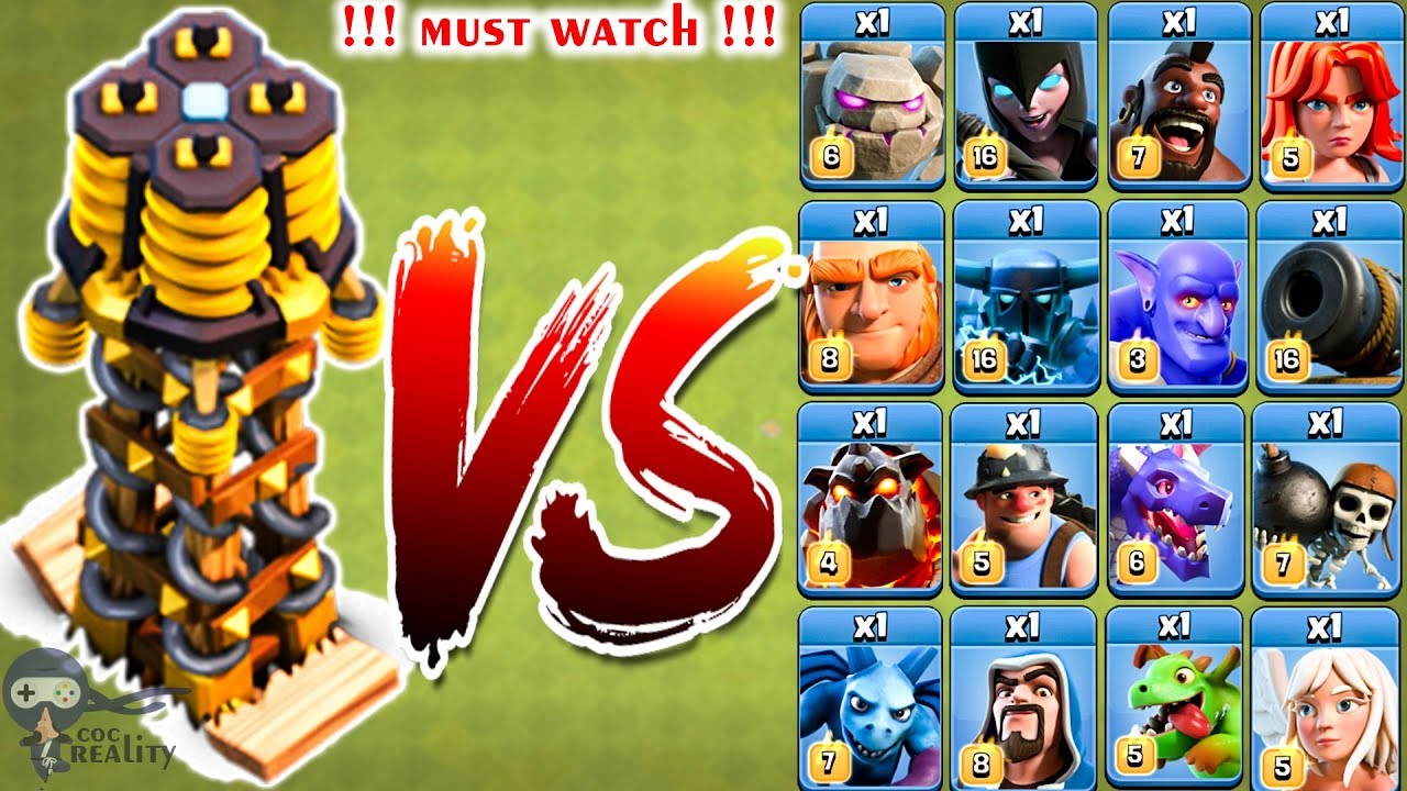 Max Tesla vs all Troops - Clash of clans | Hidden Tesla | Coc Reality ...