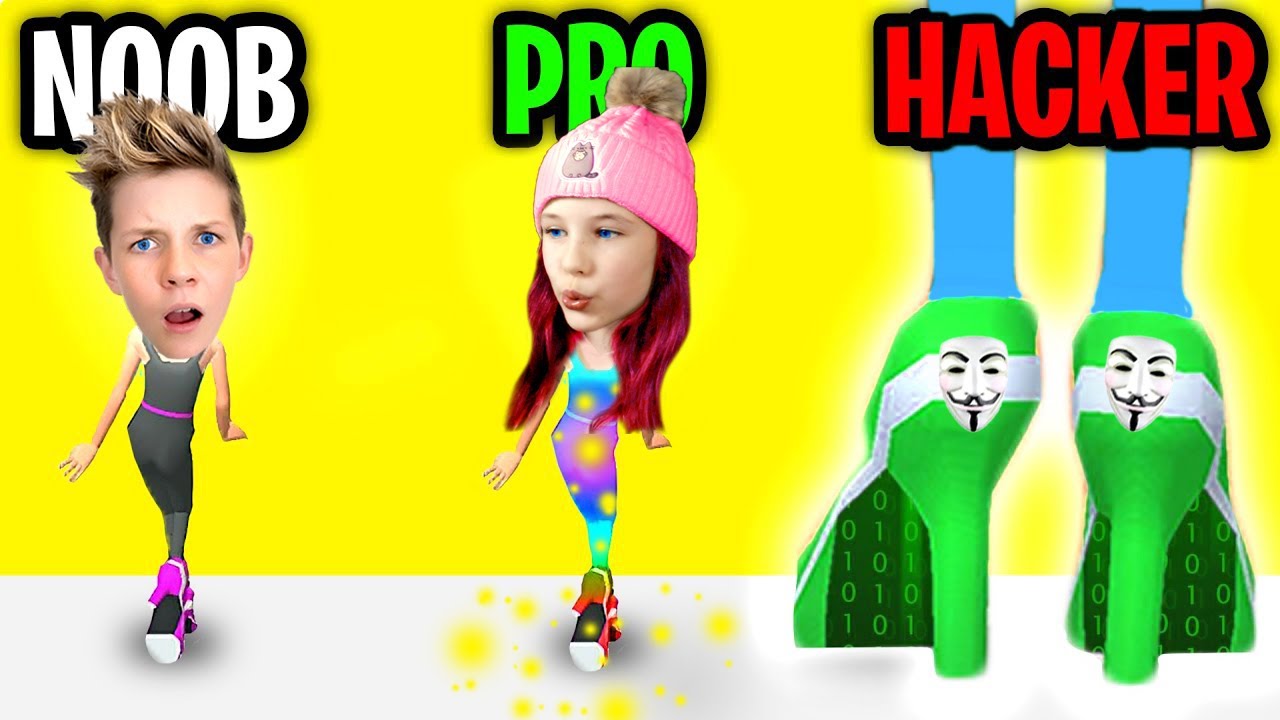 Can We Go NOOB vs PRO vs HACKER In HIGH HEELS APP! Prezley & Miss ...