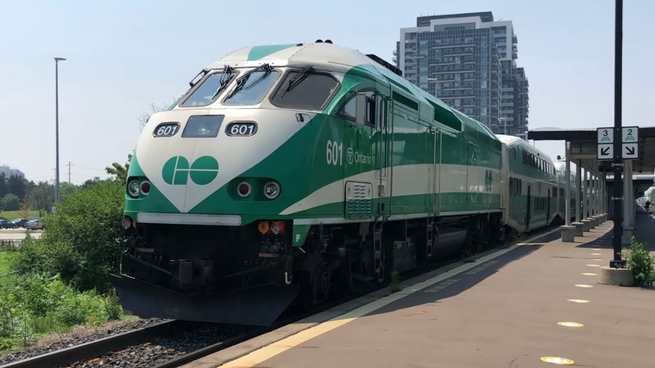 Eastbound Niagara Falls Go Train at Burlington go station July 25 2021 ...