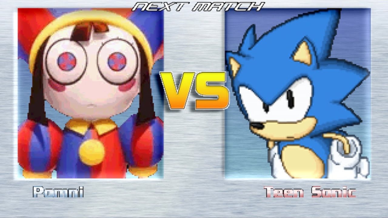 M.U.G.E.N BATTLES | Pomni vs Teen Sonic | The Amazing Digital Circus vs ...