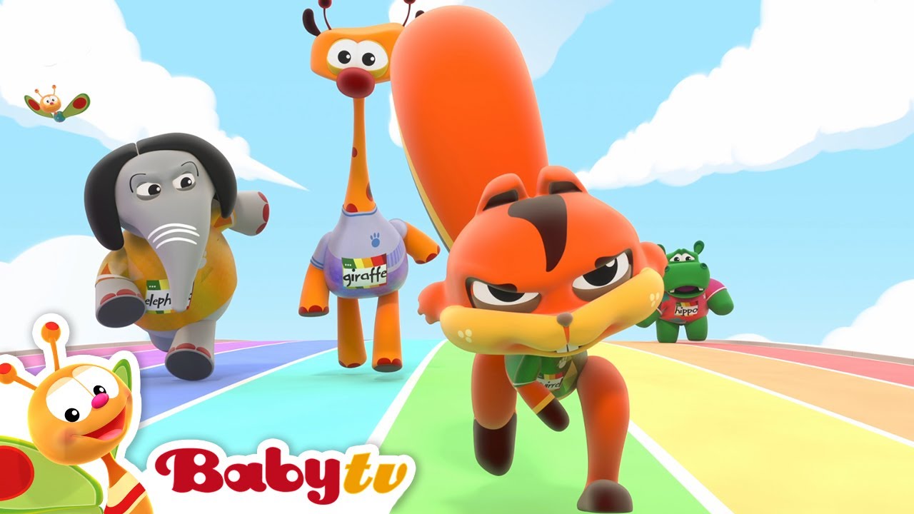 BabyTV Sports Club presents the big race 100m run 🏅 | Olympics @BabyTV ...