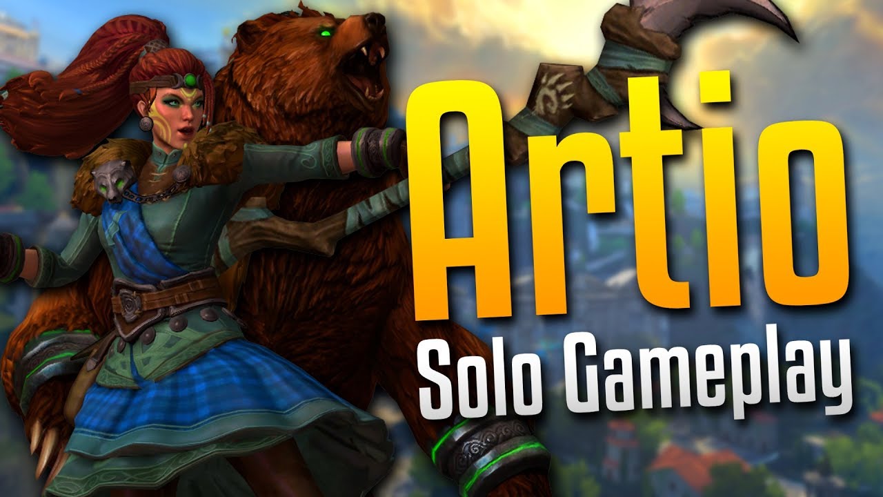 Smite: SO MANY ABILITIES!- Artio Solo Gameplay - YouTube