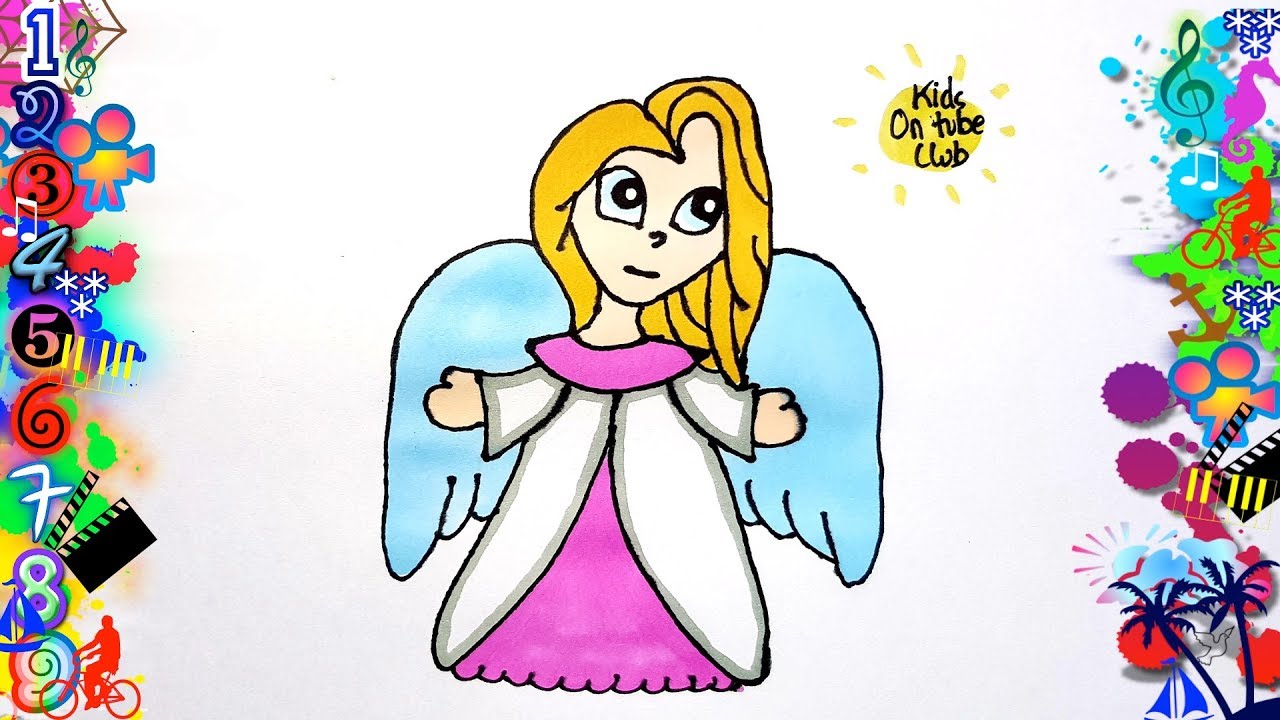 COMO DIBUJAR UN ANGEL KAWAII FACIL PARA NIÑOS | Dibujos - YouTube