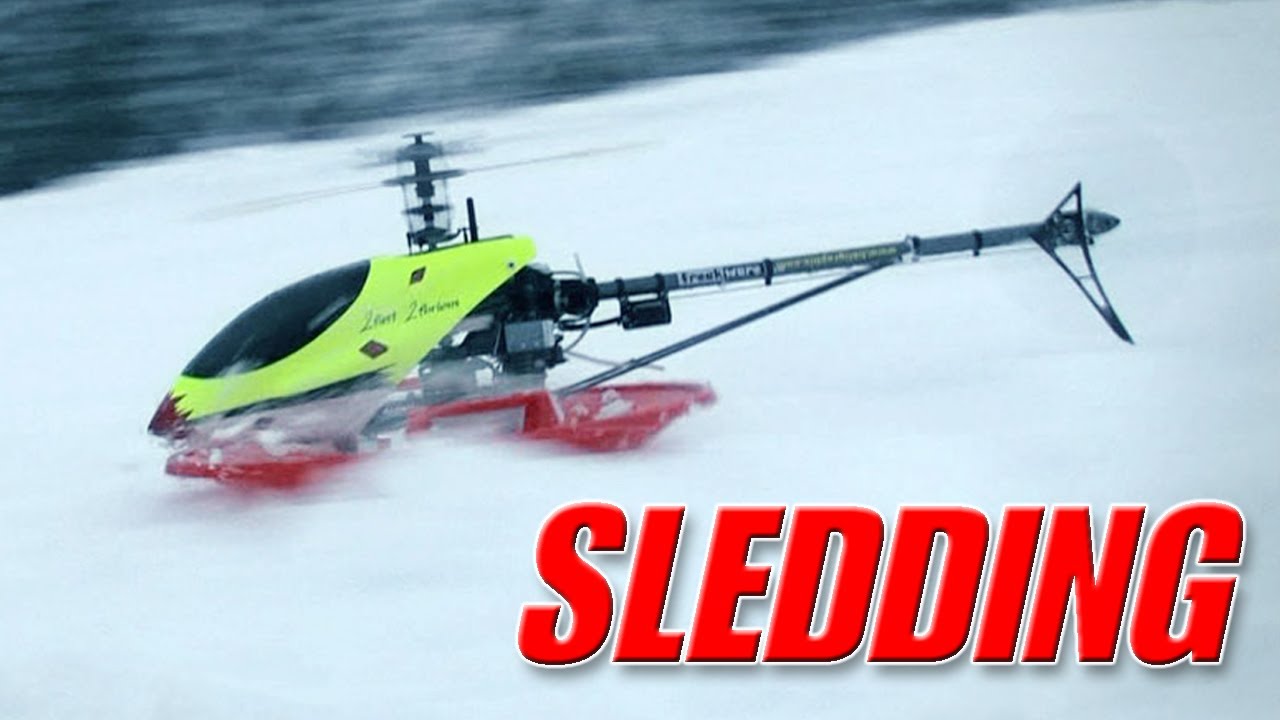 FAST!!! RC Heli Sledding/Skiing + BURNING Heli Outtakes - YouTube