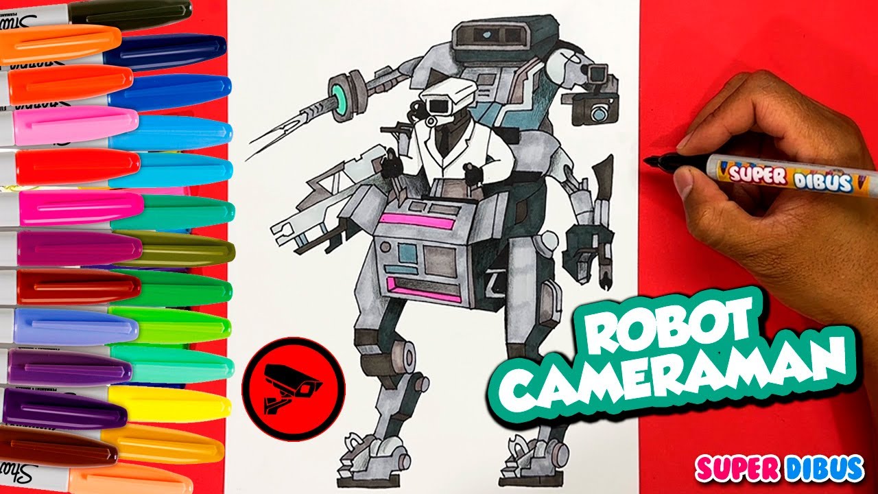 COMO DIBUJAR Y COLOREAR A ROBOT CAMERAMAN MECHA DE SKIBIDI TOILET #54 ...