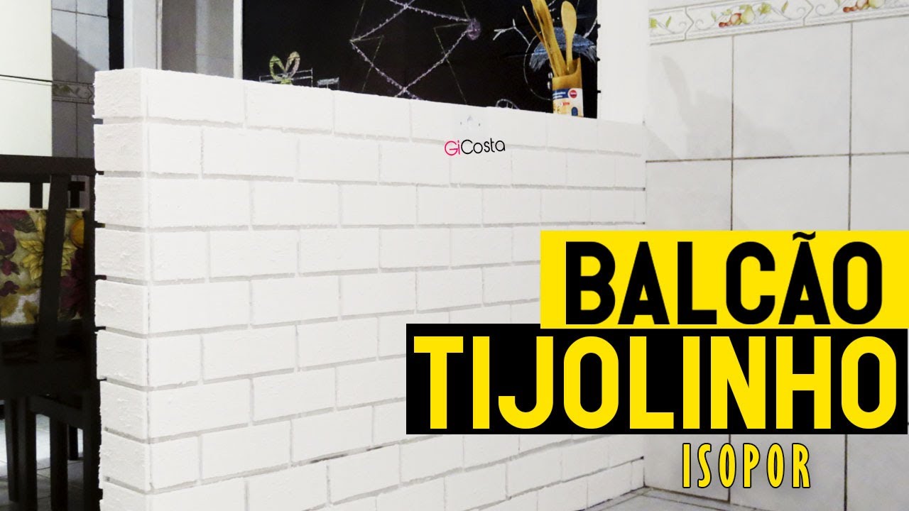 COMO FAZER UMA PAREDE DE TIJOLINHO DE ISOPOR - Gi Costa - YouTube