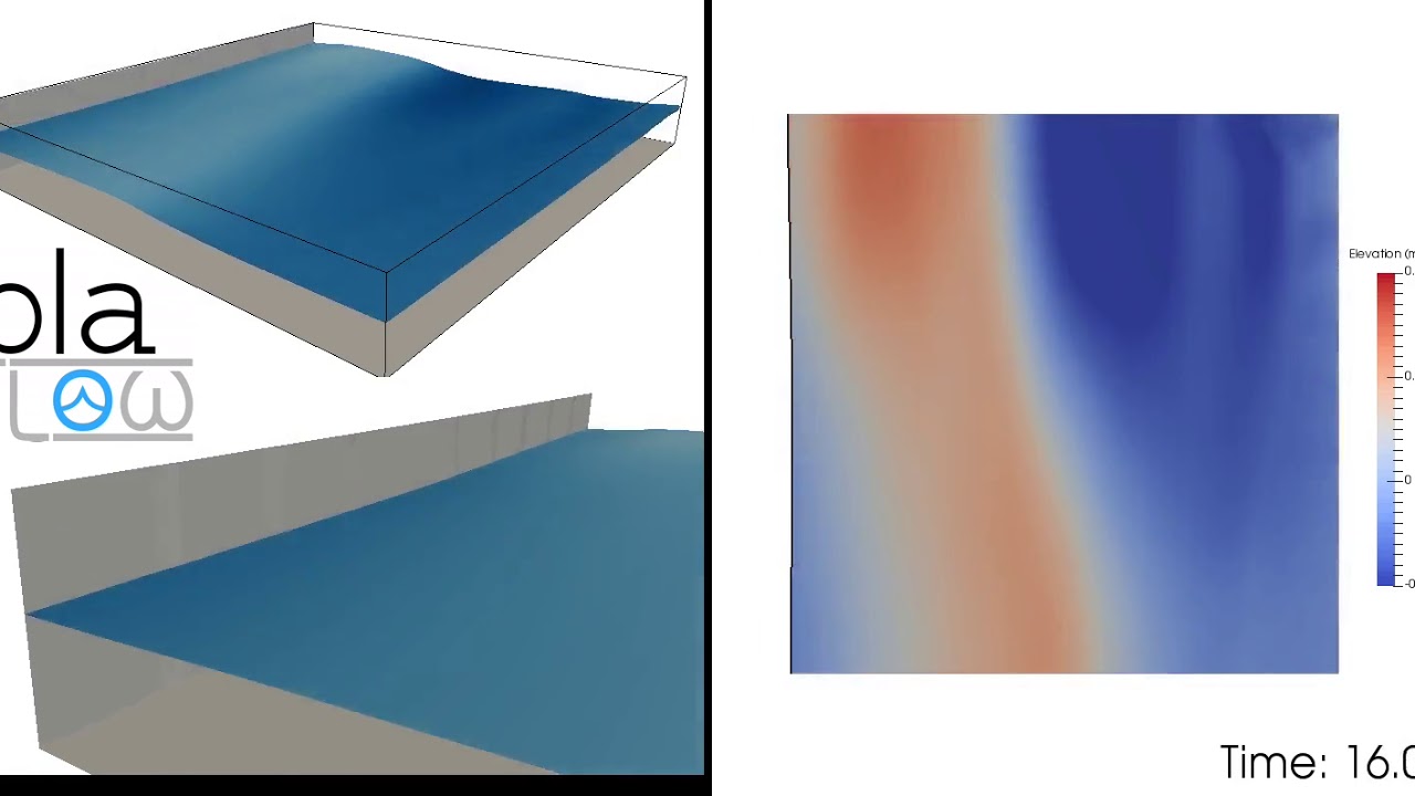Piston oblique wave generator in a wave tank (olaFlow/OpenFOAM®) - YouTube