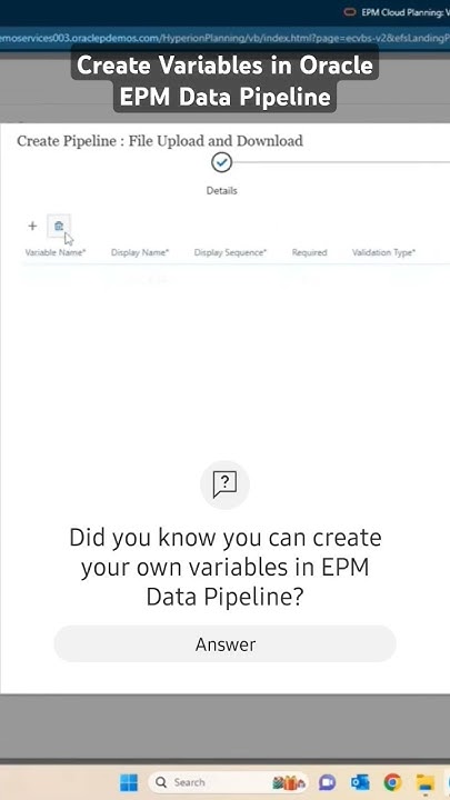 EPM Data Pipeline: Create variables - YouTube