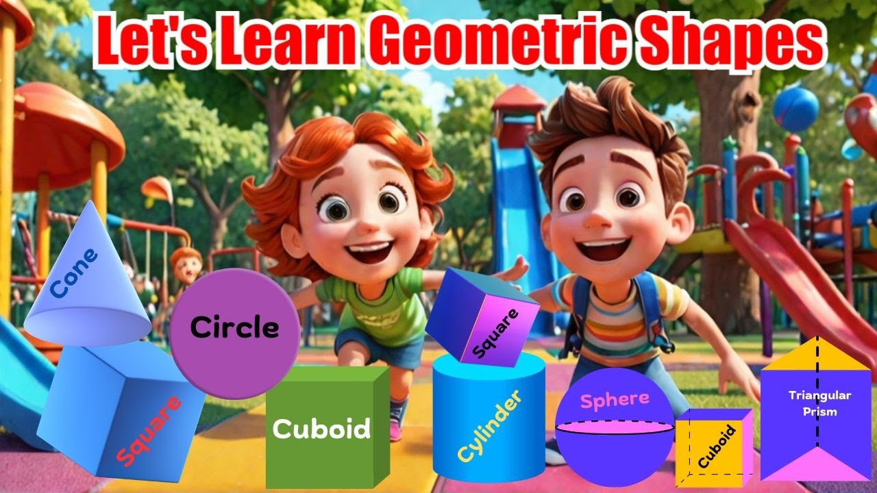 Lets learn geometric shapes II Circle 🟣square🔵 heart' 💛 llall maths ...