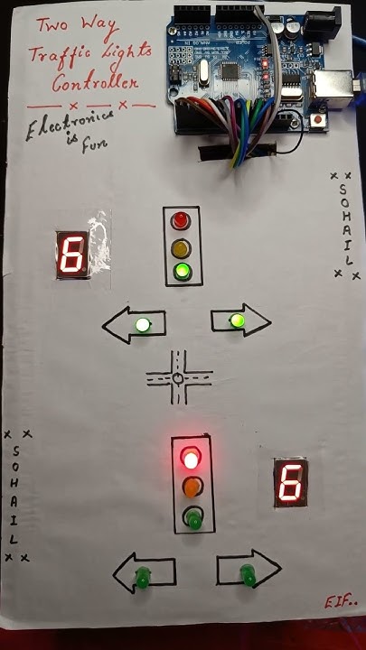 2 Way Traffic Light System 🎀🌚 #shorts #shortvideo #short #arduino - YouTube