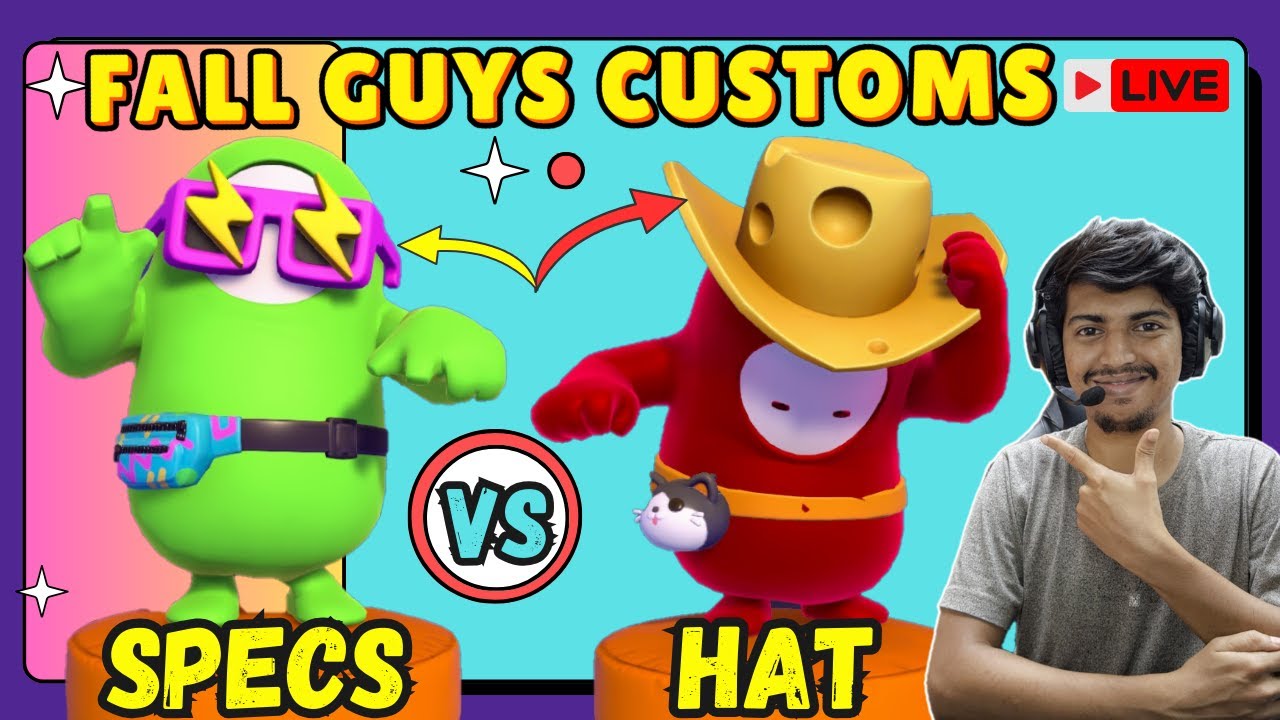Fall Guys Customs Live 👓Specs vs 👒Hat Leaderboard winner picks | # ...