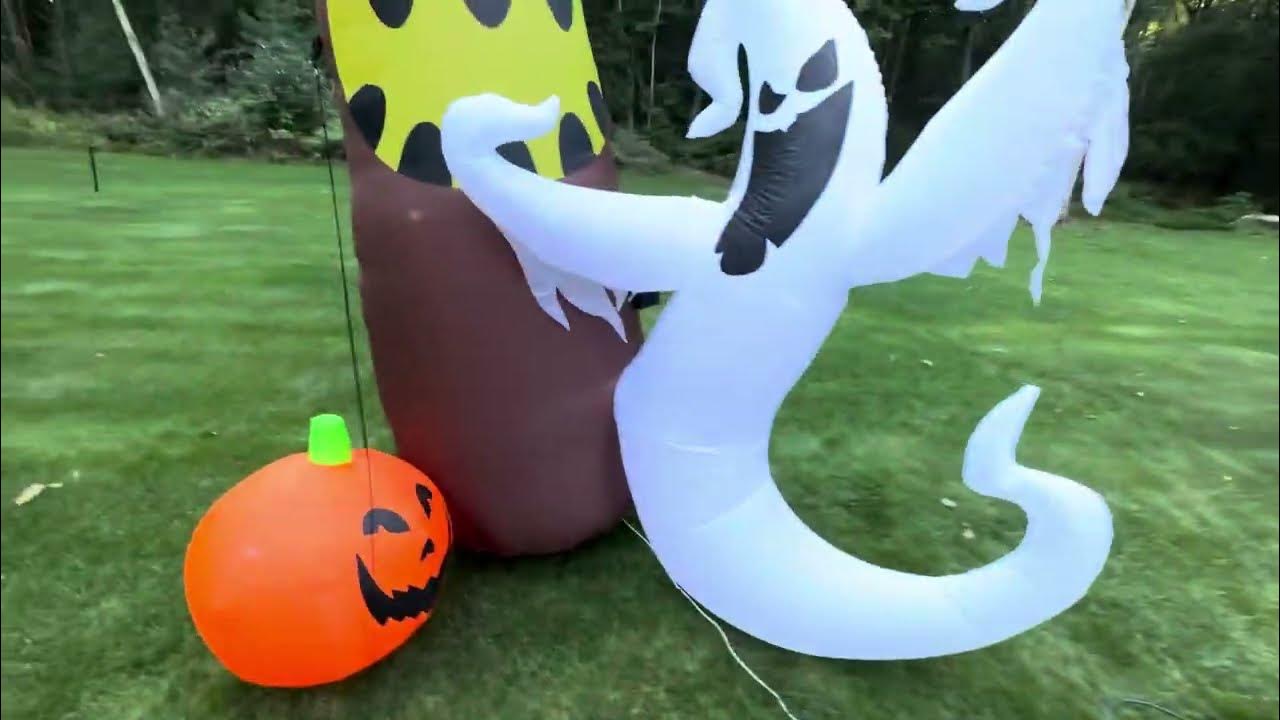 Gemmy Halloween Airblown Inflatable PROTOTYPE Ghost Thriller Tree LightShow - YouTube
