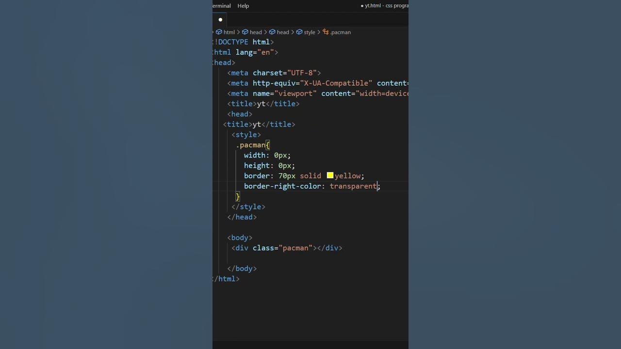 how to make pac-man in css #shorts - YouTube