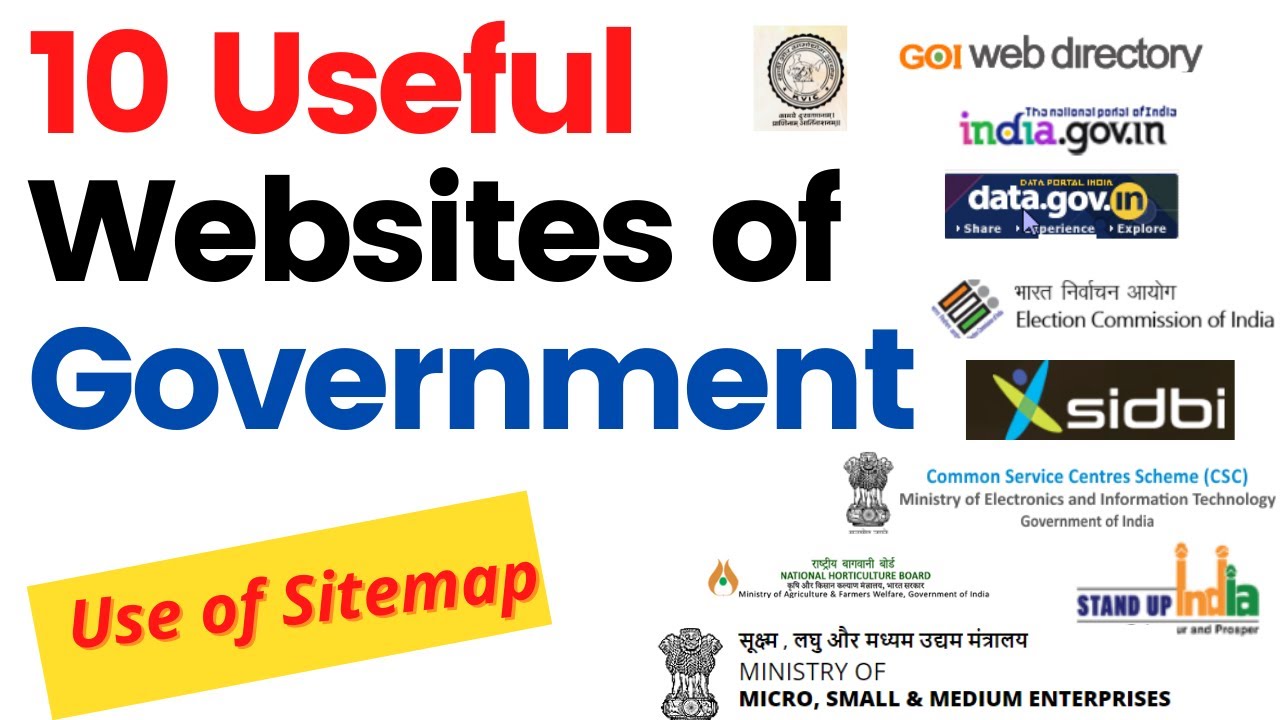 Useful Websites of Government| Use of Sitemap| 10 Important Websites ...