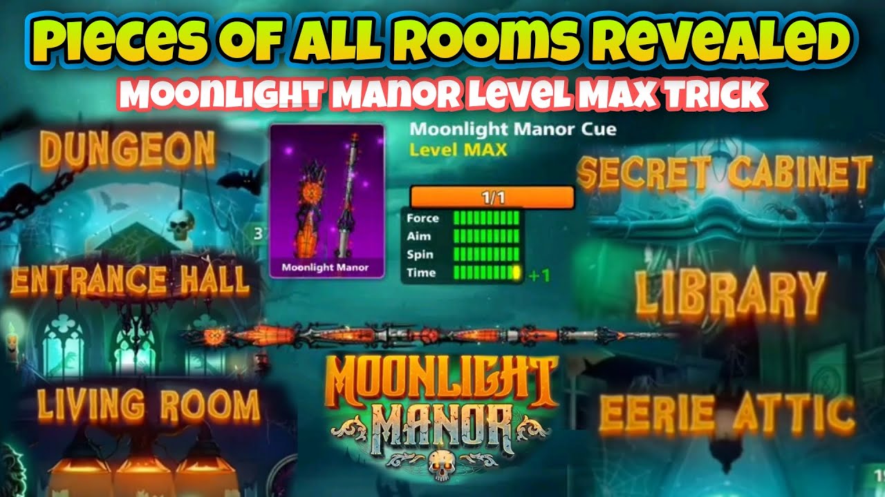 MOONLIGHT MANOR ALL ROOM CUE PIECES REVEALED || MOONLIGHT MANOR CUE ...