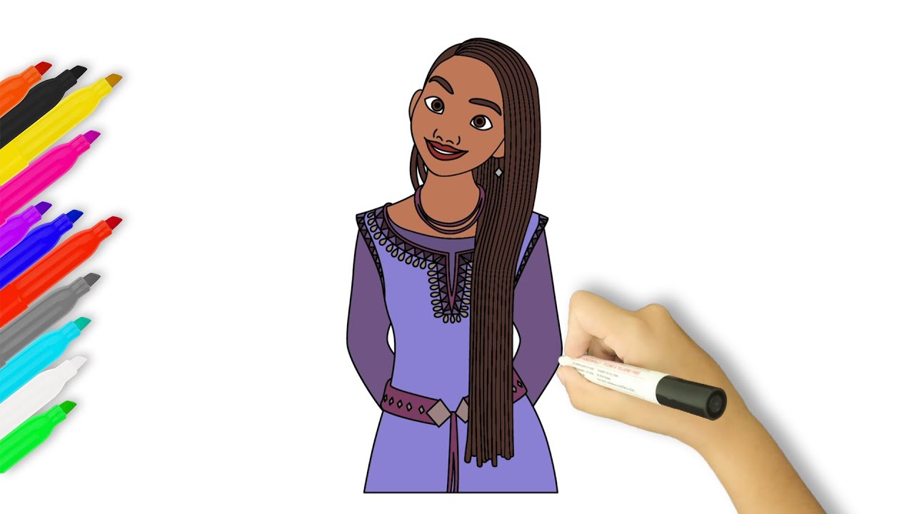 How to Draw Asha | Disney Wish - YouTube