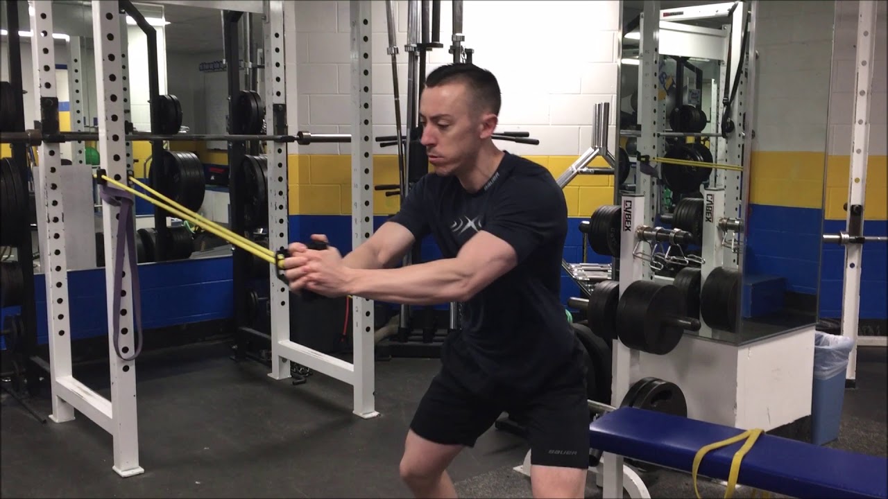 Pallof Press Side Steps - YouTube