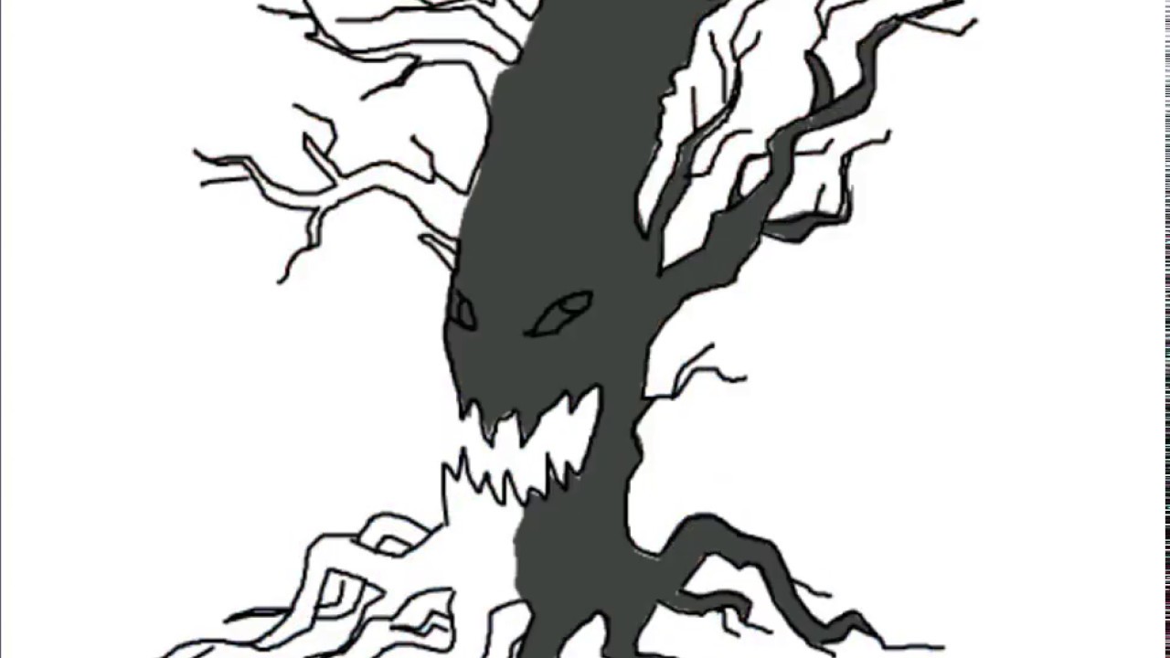 How to Draw a Scary Tree - YouTube