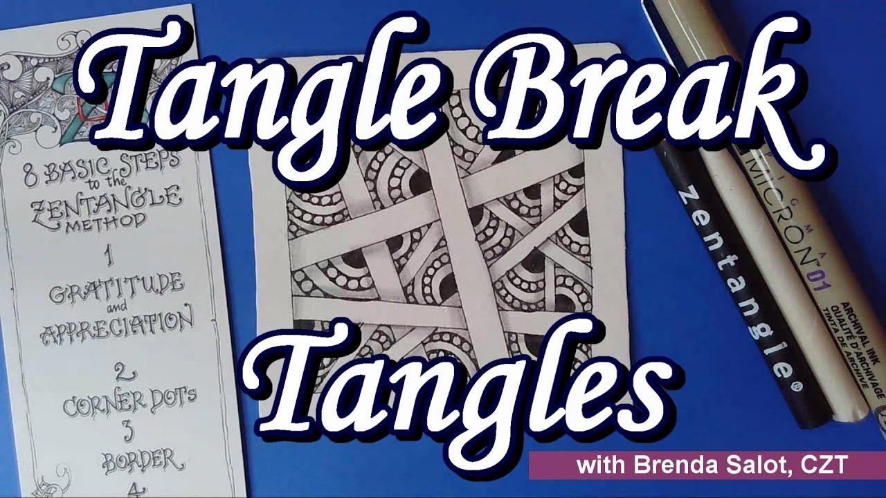 TANGLE BREAK TANGLES (hollibaugh & crescent moon) || Zentangle || - YouTube
