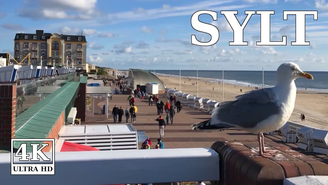 Innenstadt + Promenade Westerland Sylt 🇩🇪 4K UHD virtual walking ...