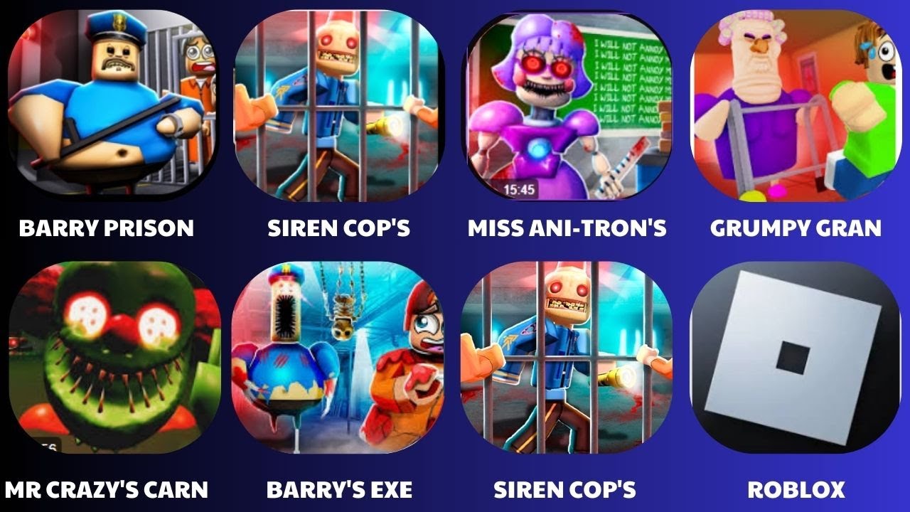 ROBLOX / BARRY PRISON, MISS ANI TRON'S, GRUMPY GRAN, SIREN COP'S ...