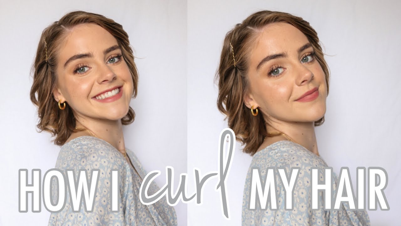 HOW I CURL MY SHORT HAIR | hairstyles for short hair - YouTube