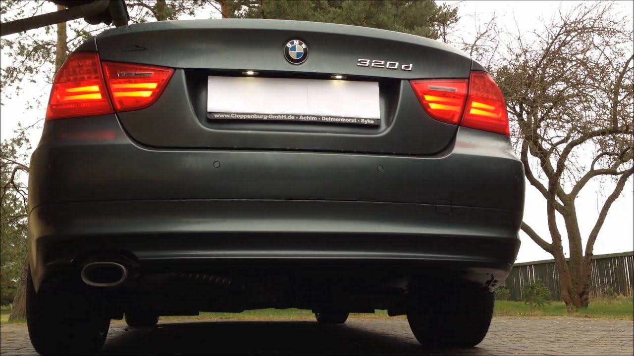 BMW E90 320d Exhaust Sound 177 HP N47 xDrive LCI Stock - YouTube
