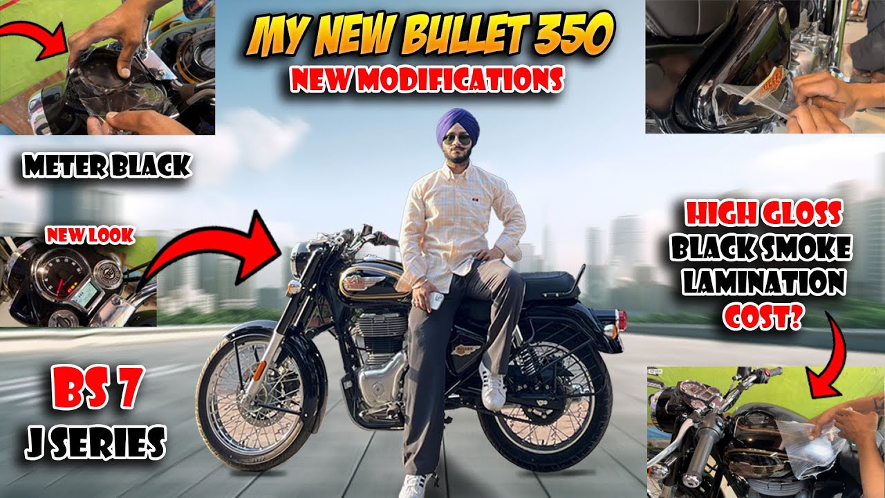 MY NEW BULLET 350 Modifications😍 - All Bullet Black With High Gloss ...