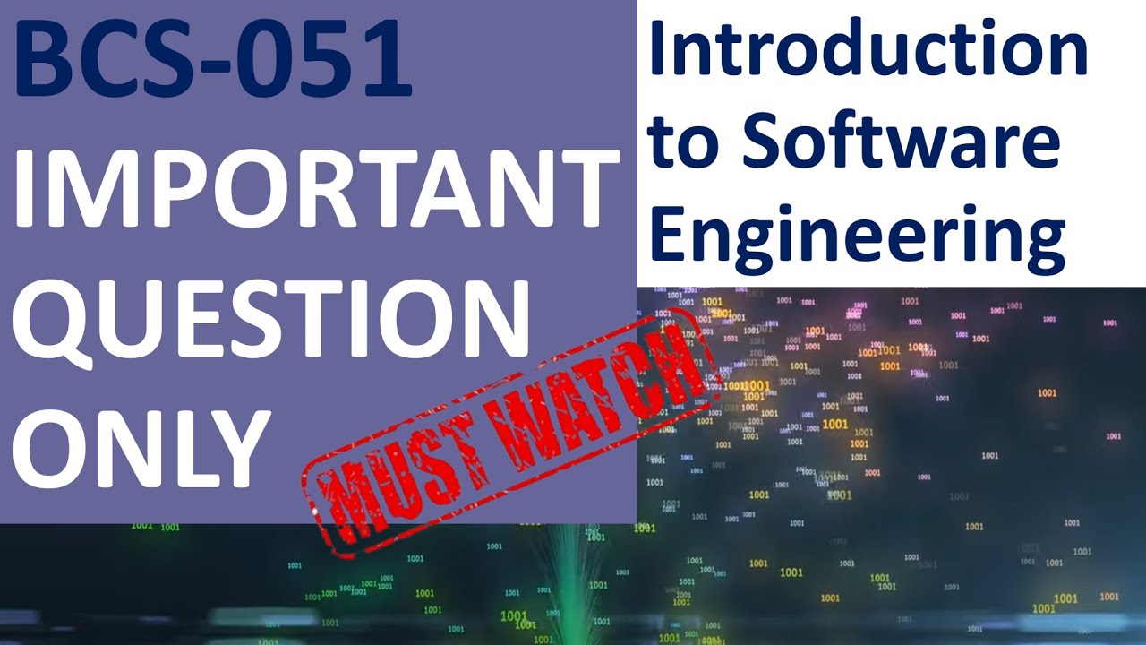 BCS-051 Important Question Quickly revise | Introduction to Software ...