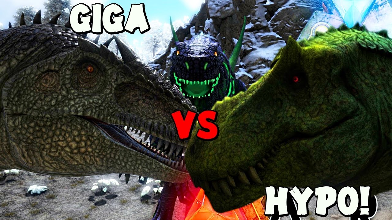 ARK Survival Evolved - THE ISLE HYPO REX VS ARK GIGA, ZILLA & REX ...