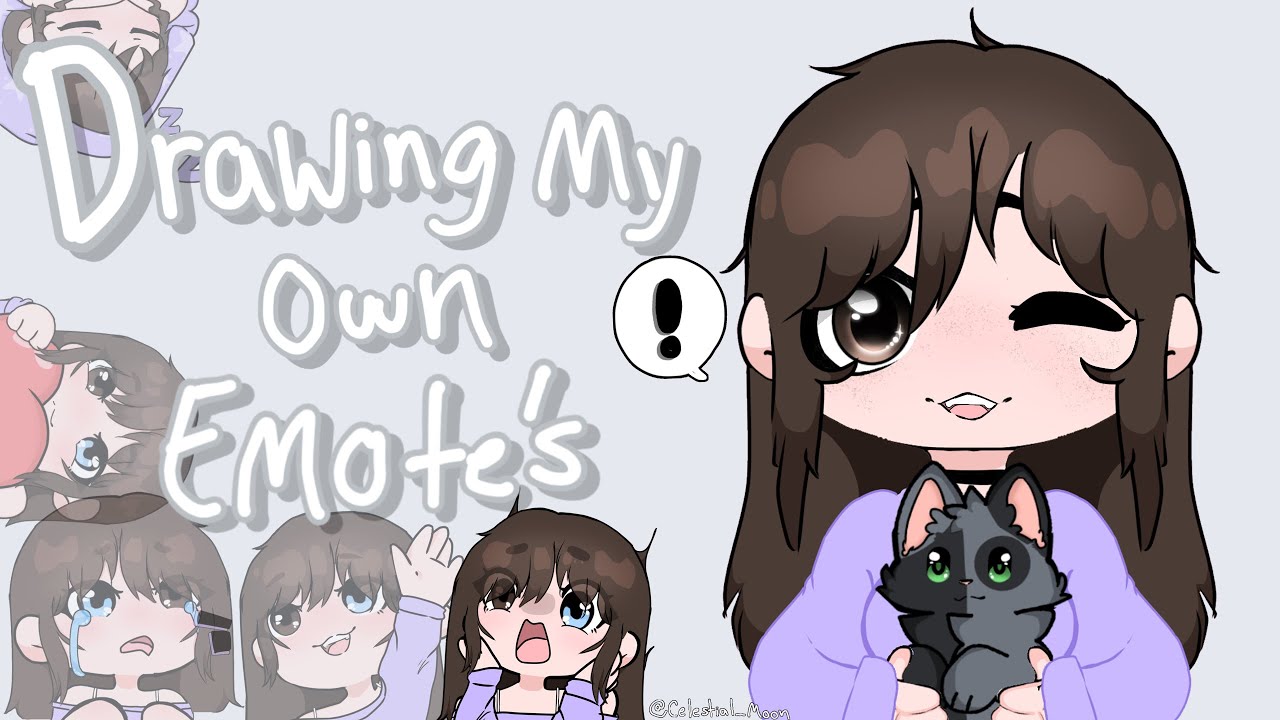Drawing my own emotes (scared) - YouTube