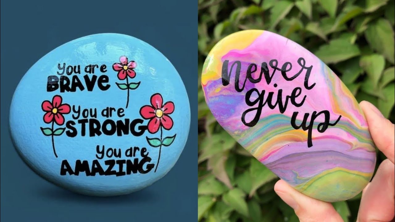 Most beautiful and attractive pebble stone painting ideas - YouTube
