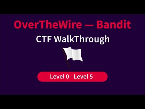 Capture the flag : Bandit | Over the wire | Level 0 to level 4 - YouTube